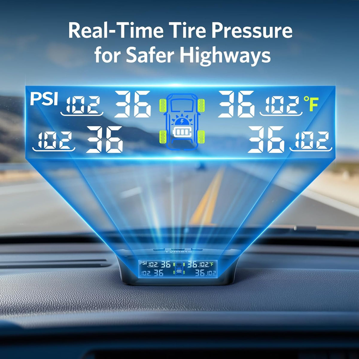 Tymate M12-3 Tire Pressure Monitoring System with Color Display Screen ...